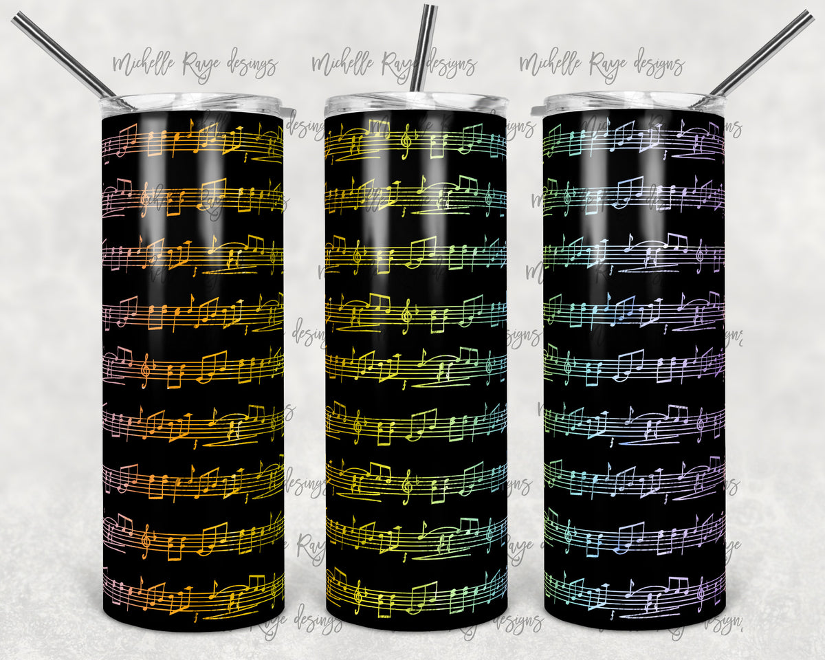 Black and Pastel Rainbow Music Notes – Michelle Raye Designs