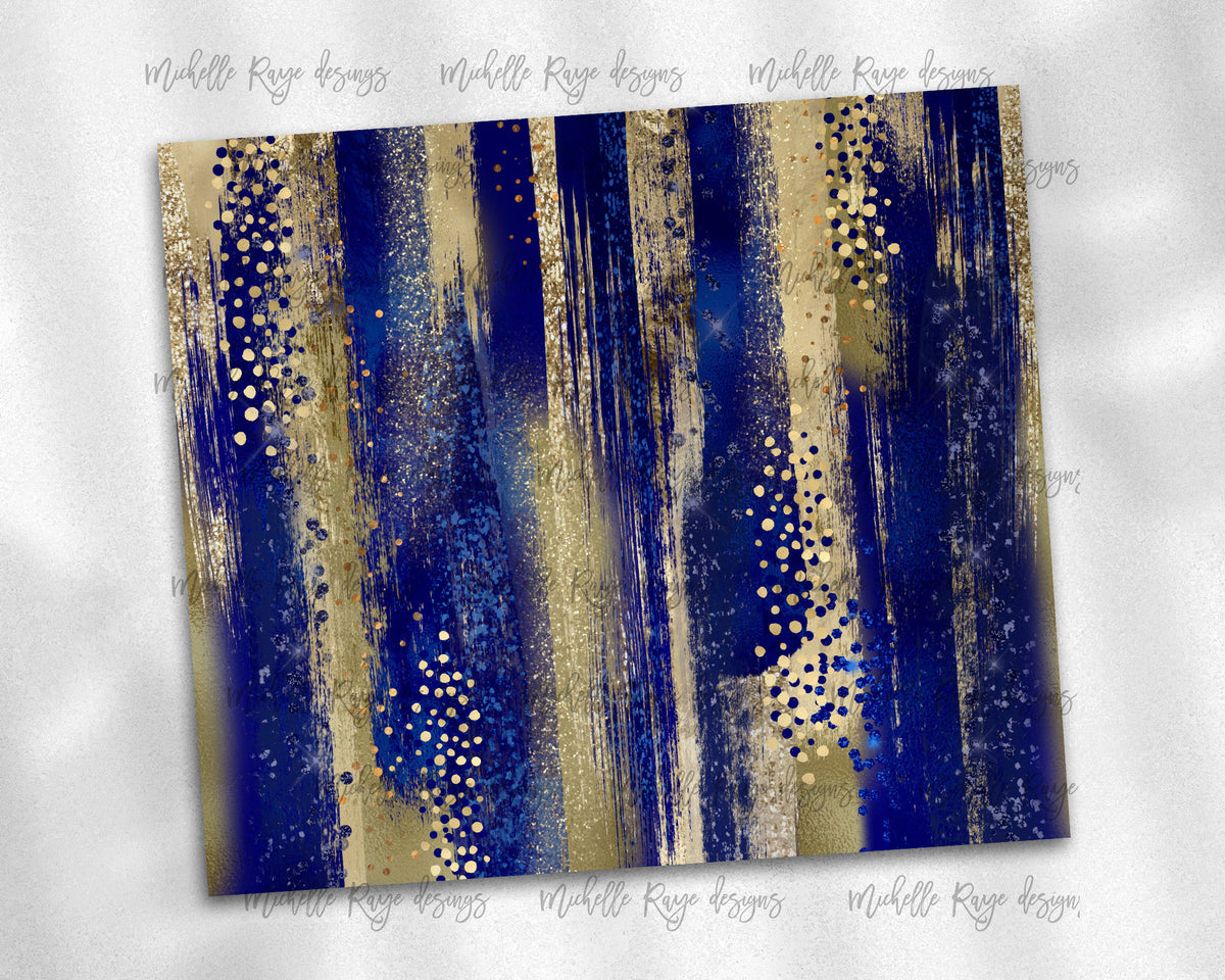 Blue and Gold Brush Strokes – Michelle Raye Designs