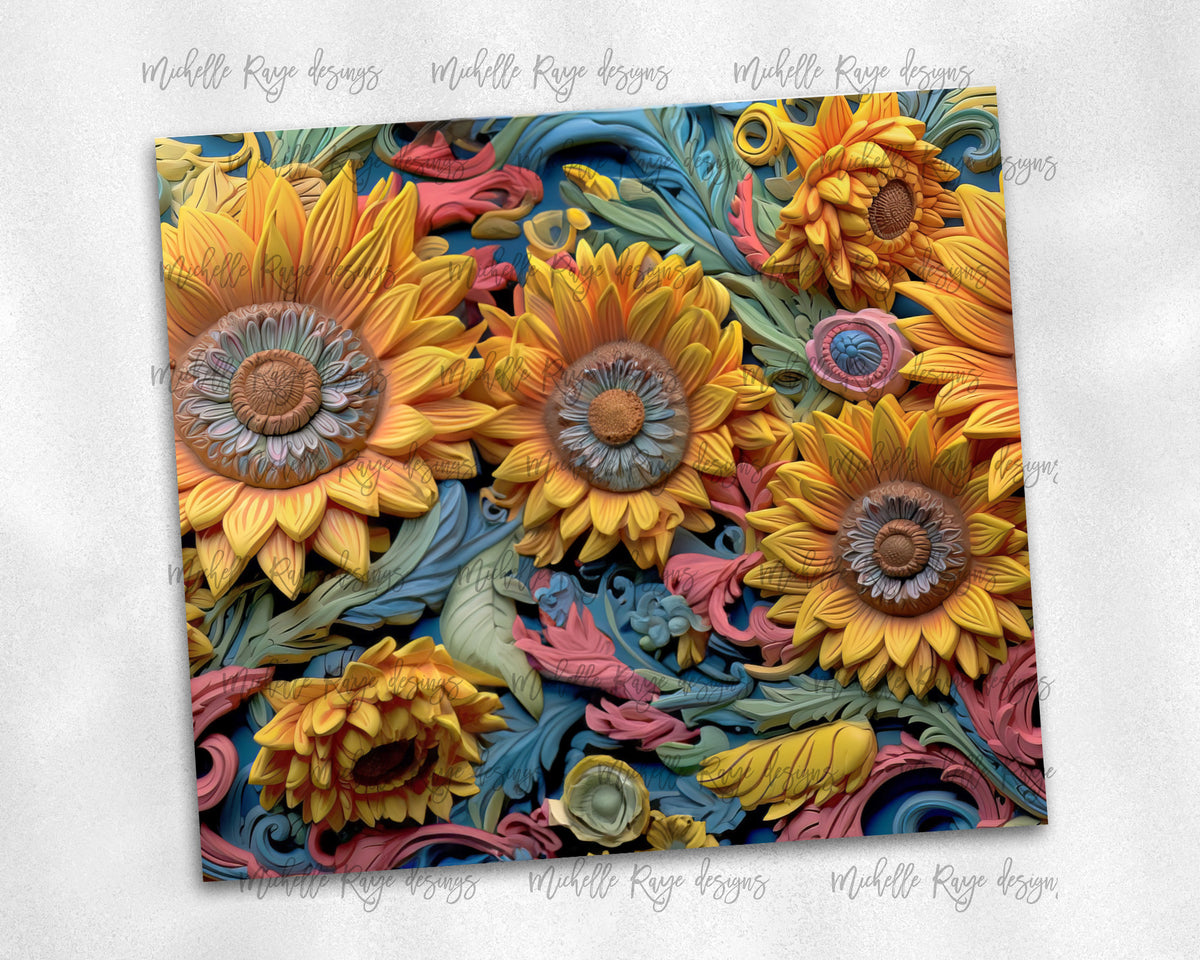 3D Abstract Clay Sunflowers – Michelle Raye Designs