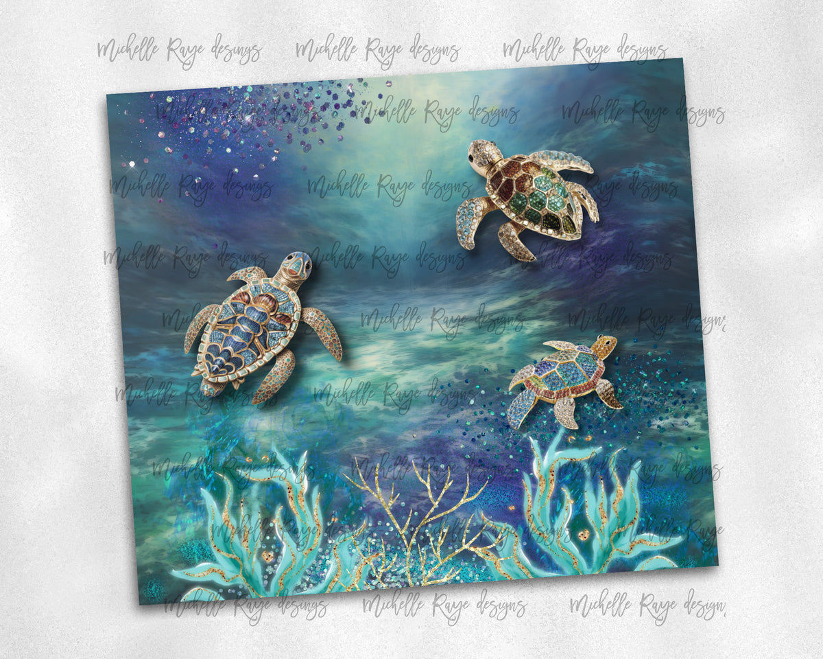 Jeweled Sea Turtles in Teals and Purples – Michelle Raye Designs