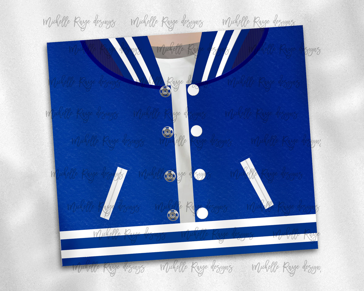 Boys Varsity Jacket Royal Blue and White – Michelle Raye Designs