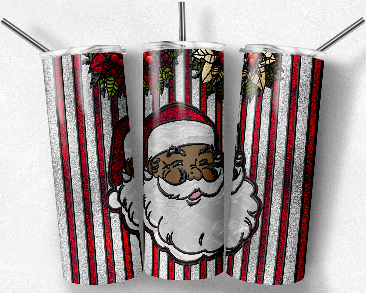 African American Santa Claus Stained Glass – Michelle Raye Designs