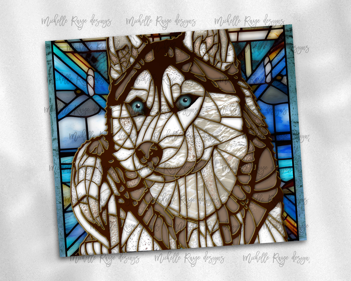 Siberian Husky Tan Dog Stained Glass – Michelle Raye Designs