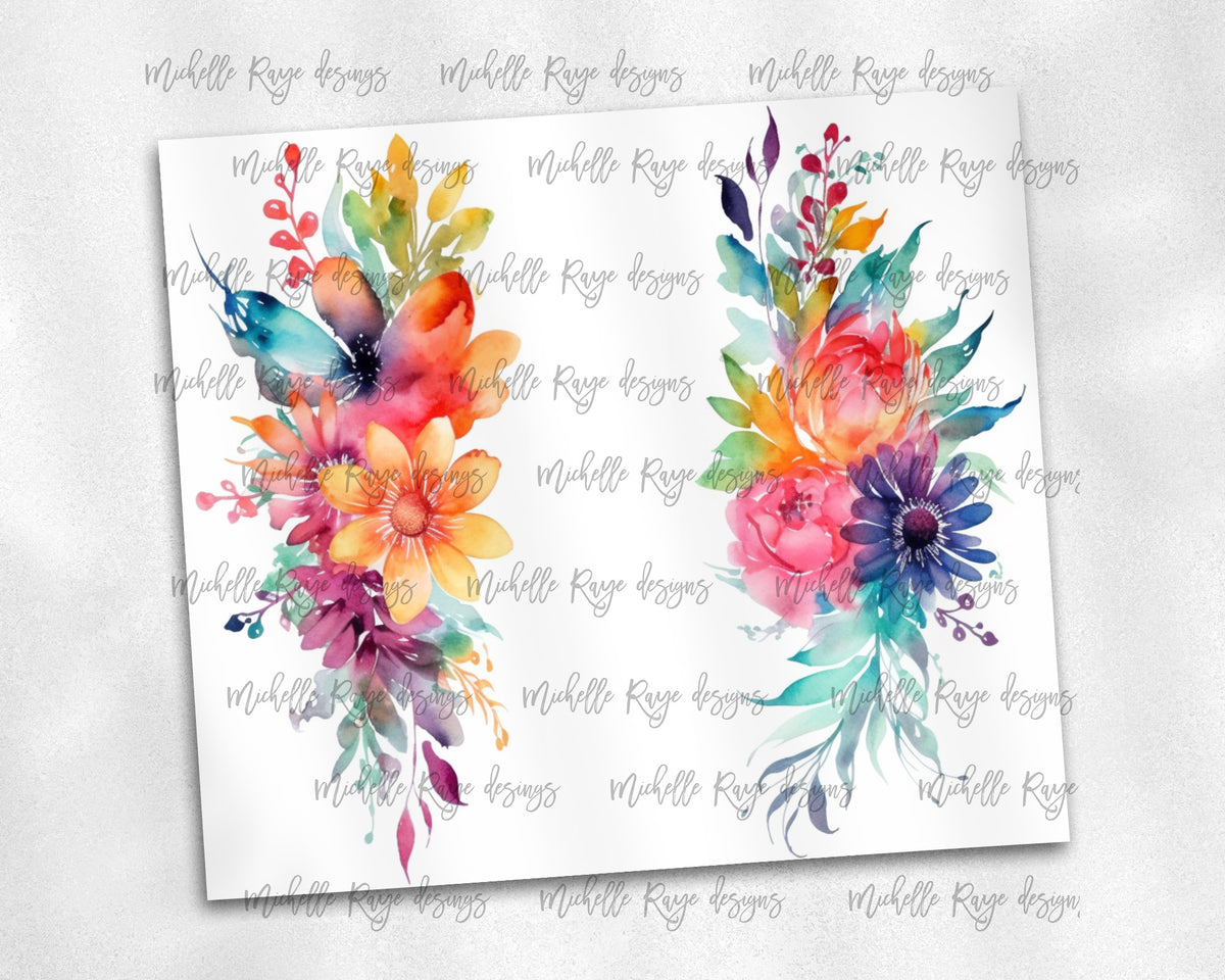 Bright Rainbow Flower Borders with Blank Space Design – Michelle Raye ...