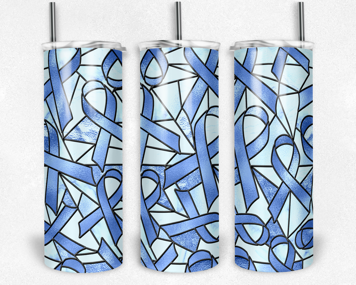 Light Blue Ribbon Awareness Stained Glass, Prostate Cancer – Michelle ...