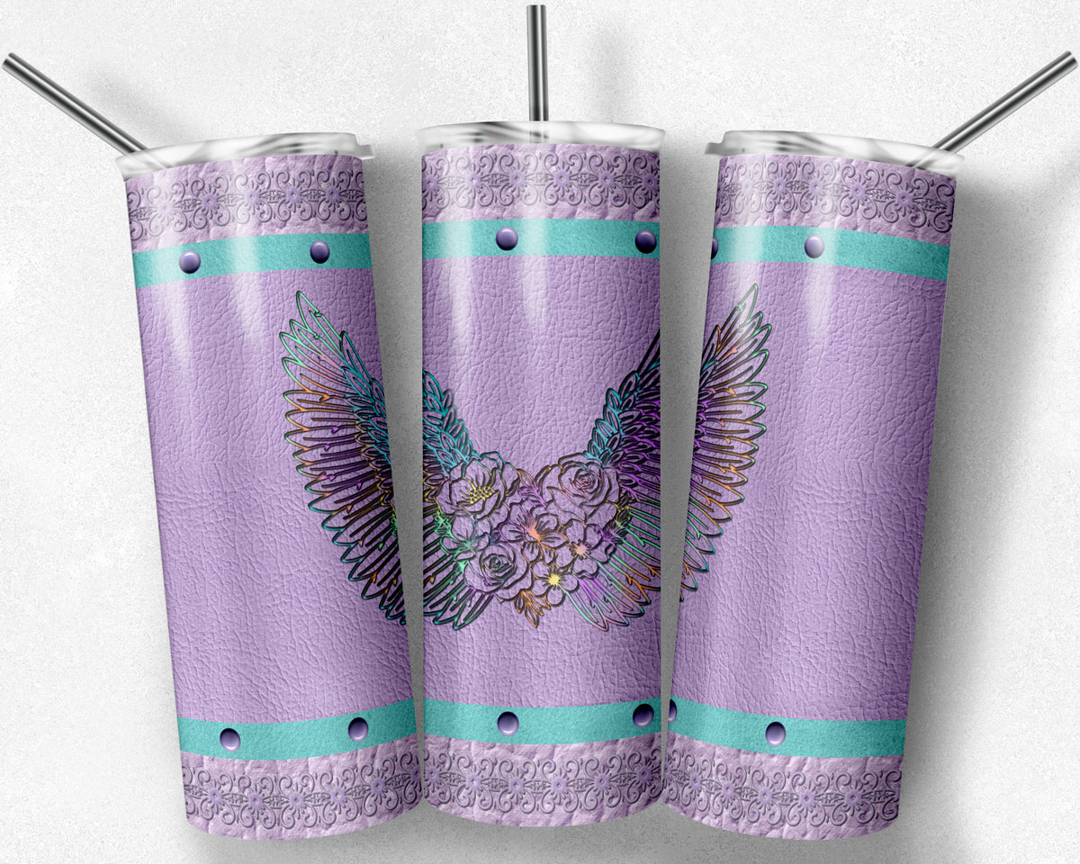 Tooled leather purple Angel – Michelle Raye Designs