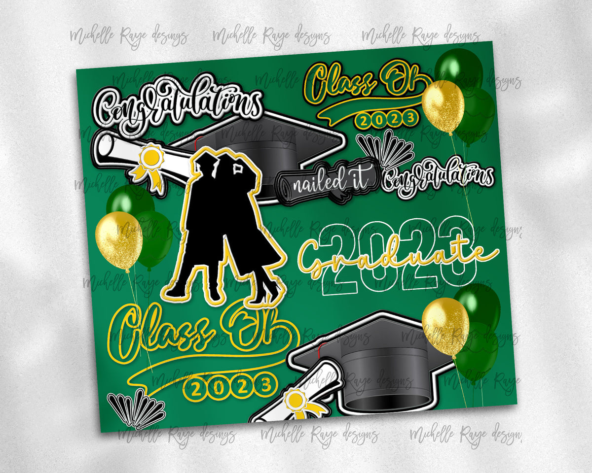 Green and Yellow 2023 Graduation Burst – Michelle Raye Designs