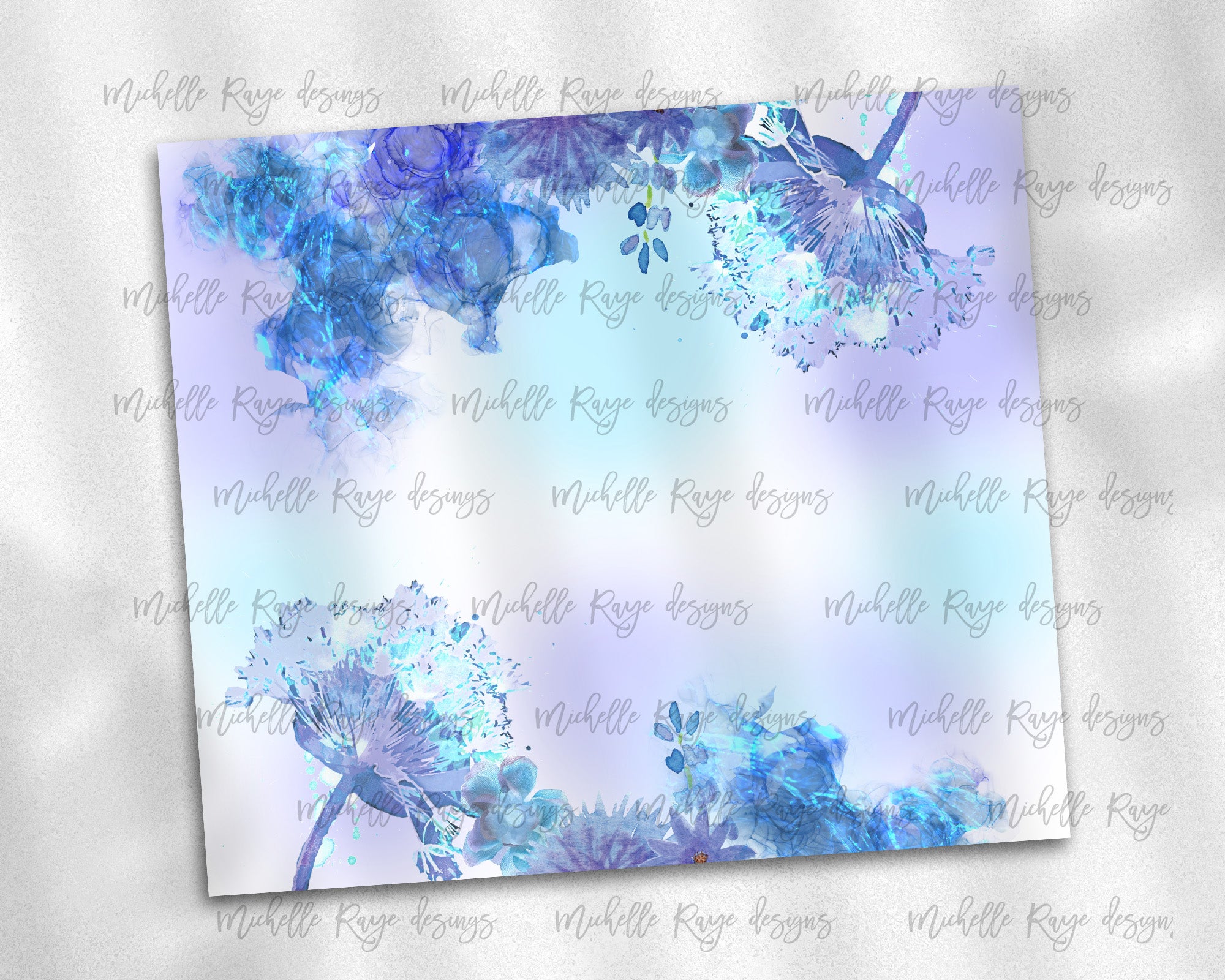Purple and Teal Watercolor Flowers – Michelle Raye Designs
